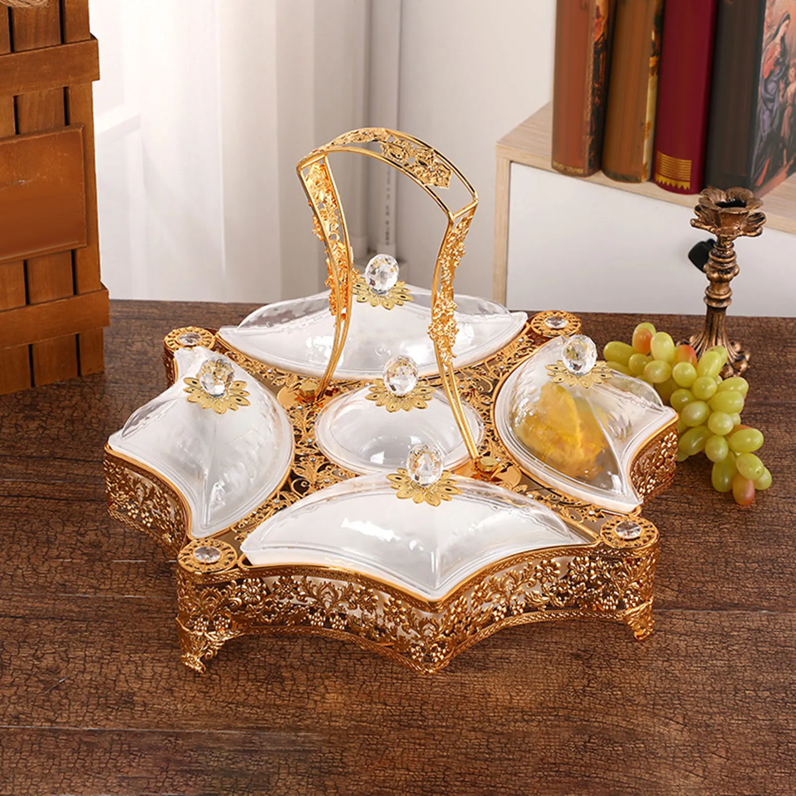 Snack-Tray-Fruit-Bowl-with-Lid-Food-Storage-Container-Appetizer-Tray ...