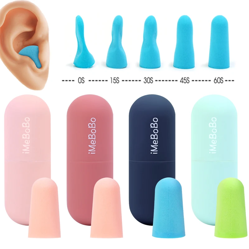 2pcs Sleeping Soundproof Ear Plugs Soft Sponge Ear Protection Anti ...