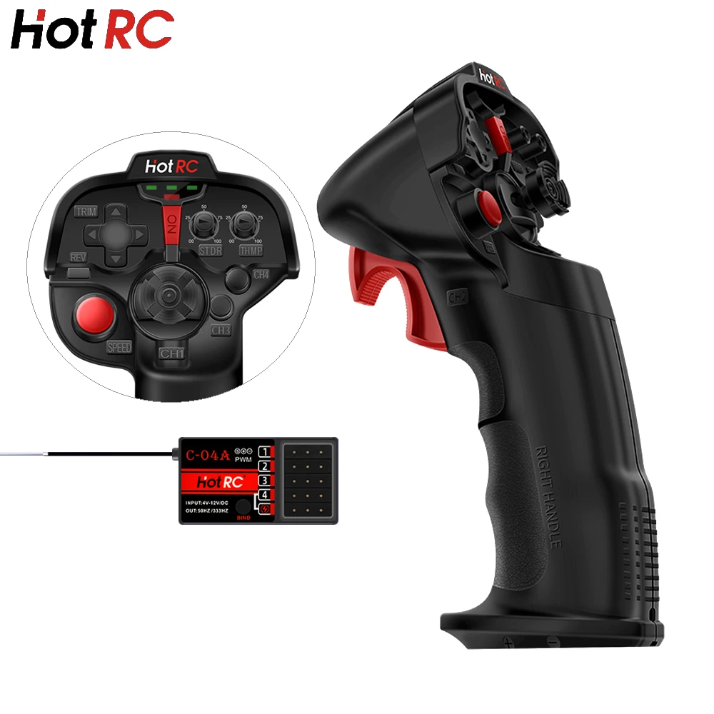 HotRC Hot RC DS4A DS 4A 2.4G 4 Channel Single Hand RC Radio Transmitter ...