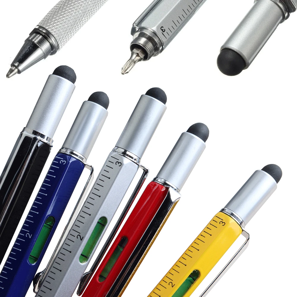 Multifunction-Pen-Ballpoint-Pen-Screwdriver-Ruler-Spirit-Level-With-A ...