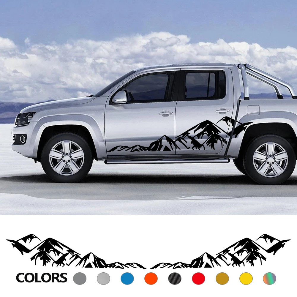 Car Graphics Mountain Sticker For Volkswagen Amarok Toyota Hilux Dodge ...