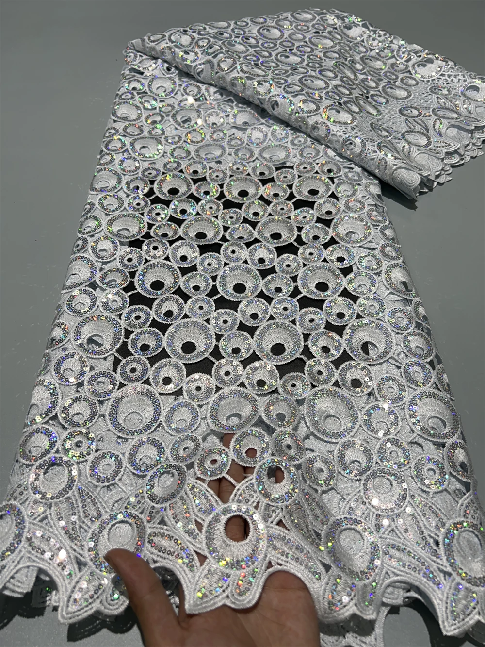 Kalume-African-Guipure-Cord-Lace-Fabric-With-Sequins-Nigerian-Guipure ...