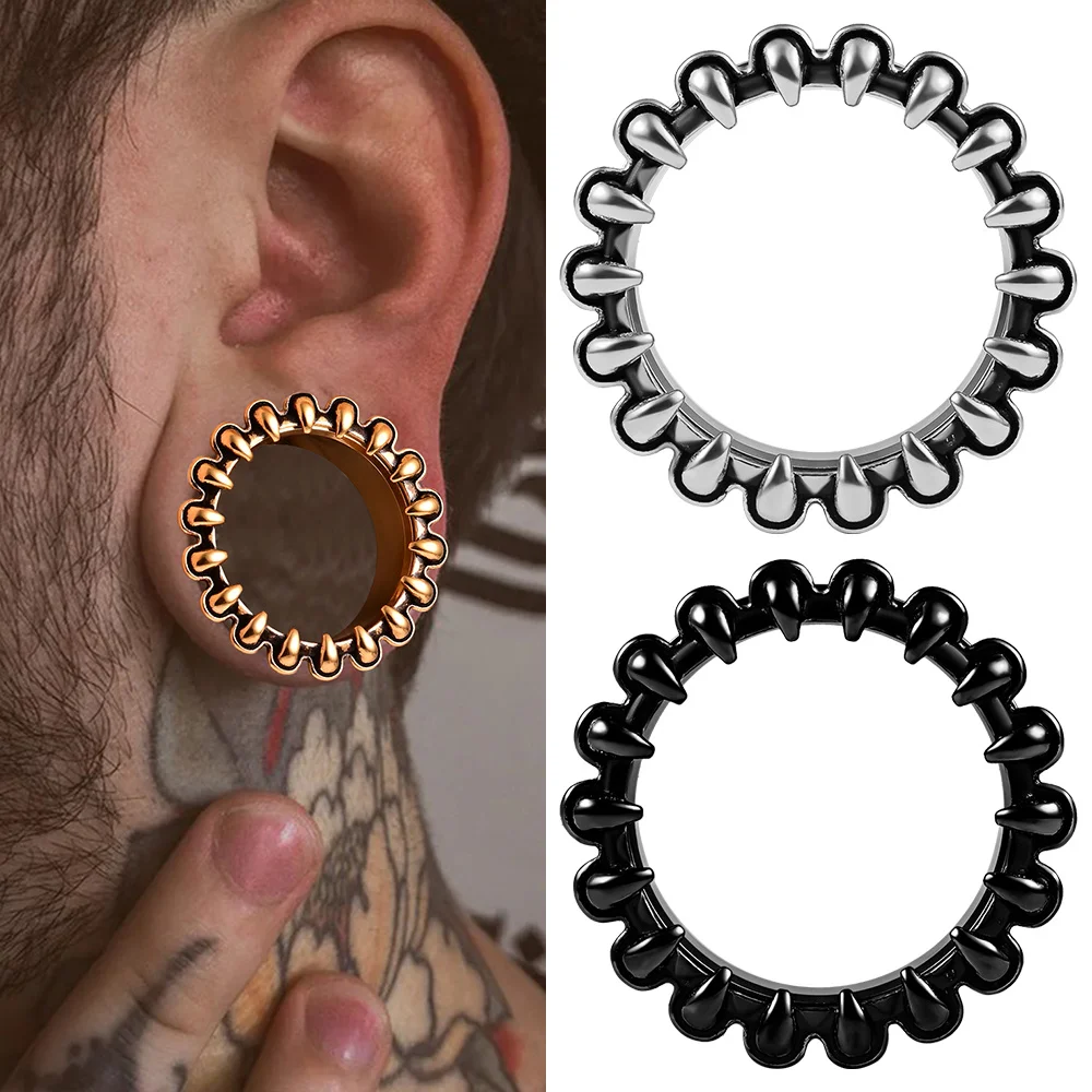 Doearko-2PCS-Vintage-Tooth-Ear-Gauges-Tunnels-316-Stainless-Steel-Plugs ...