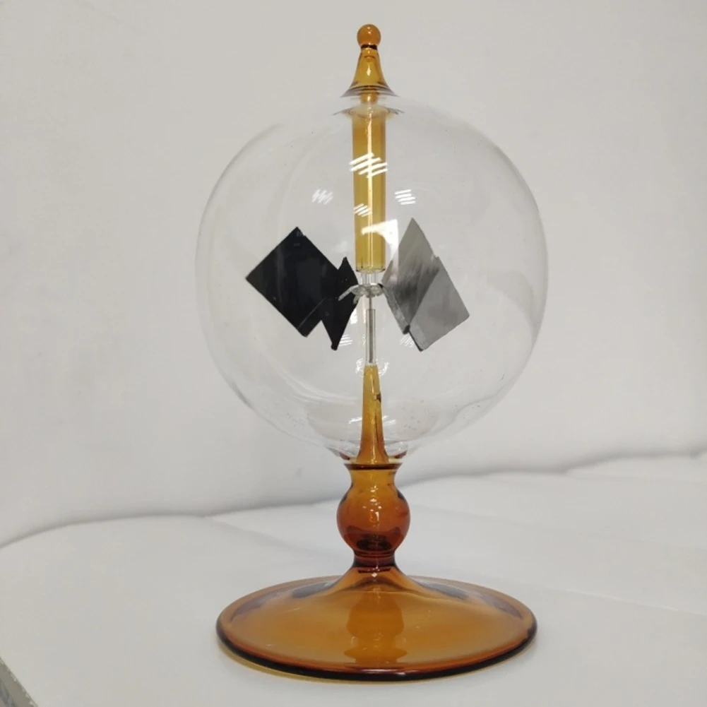 New 4 Blades Rotating Glass Windmill Solar Powered Crookes Radiometer ...