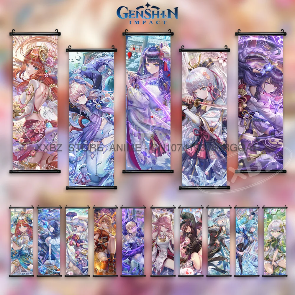 Genshin-Impact-Scrolls-Picture-Anime-Poster-Game-Characters-Hanging ...