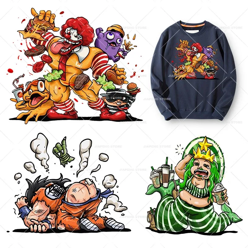 Cartoon Funny Stickers For Clothes Cool Printed Iron on Transfers For ...