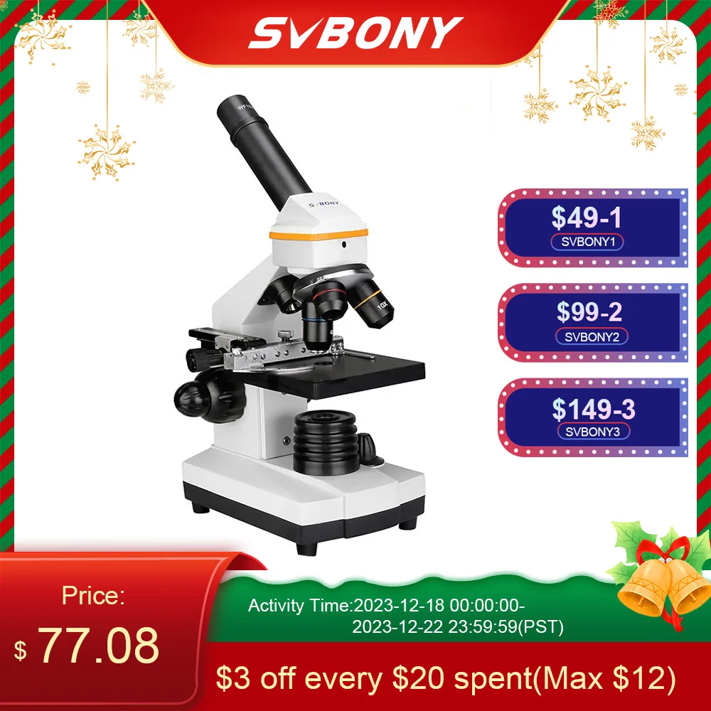 SVBONY-SV601-Portable-Electron-Microscope-Beginner-Children-s-Microscope-for-Biological ...