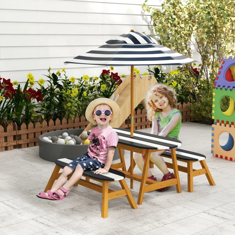 Wooden-Kids-Outdoor-Table-Set-with-Removable-Umbrella-Kids-Table-and ...