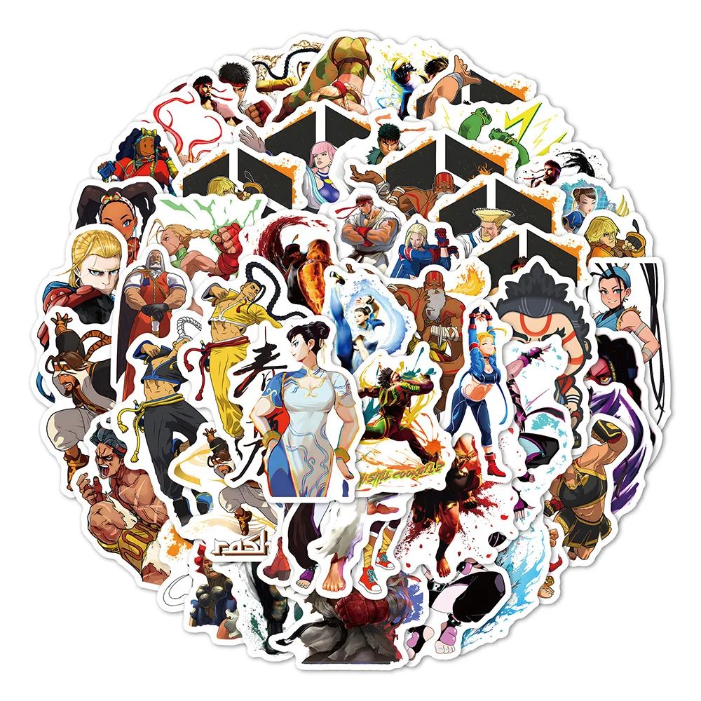 10-50Pcs-Hot-Game-Street-Fighter-Cartoon-Stickers-Decorative-Anime ...