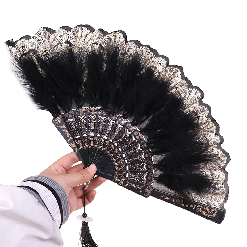 Lolita-Feather-Folding-Fan-Japanese-Sweet-Fairy-Girl-Dark-Gothic-Court ...