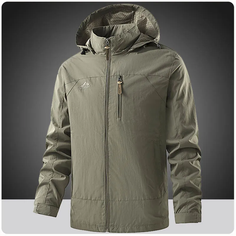 Spring Autumn Lightweight Casual Windbreakers Hiking Camping Jacket Men ...