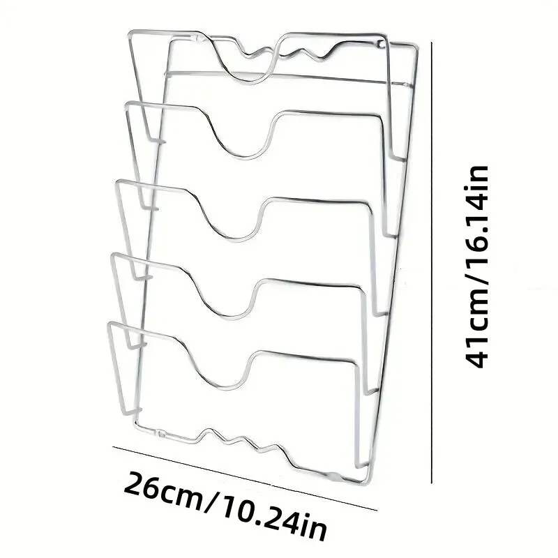 Vertically Mounted Pot Cover Rack Kitchen Cooking Plus