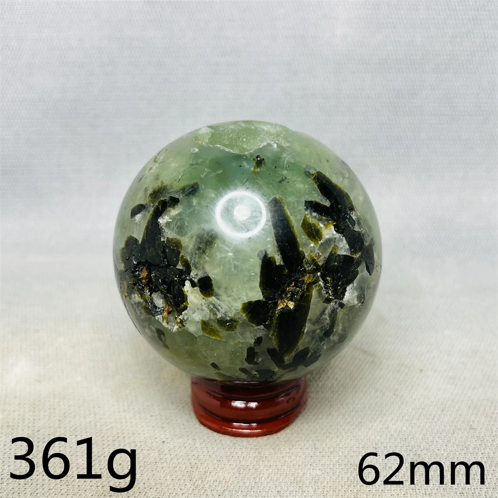 Natural Gemstone Ball Green Grape Agate Black Tourmaline Geode Home ...