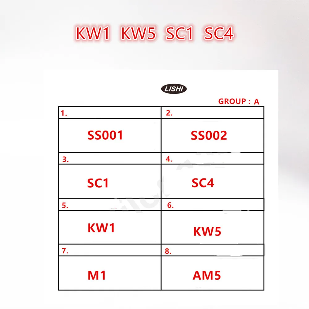 4pcs/lot KW1 KW5 SC1 SC4 R52 SC20 AM5 M1 R52 Lishi 2 in 1 tools