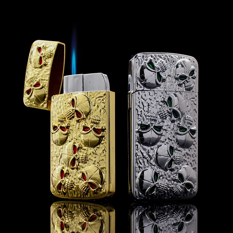 ZR906-Creative-Metal-Red-Green-Eye-Skeleton-Windproof-Lighter-Direct ...