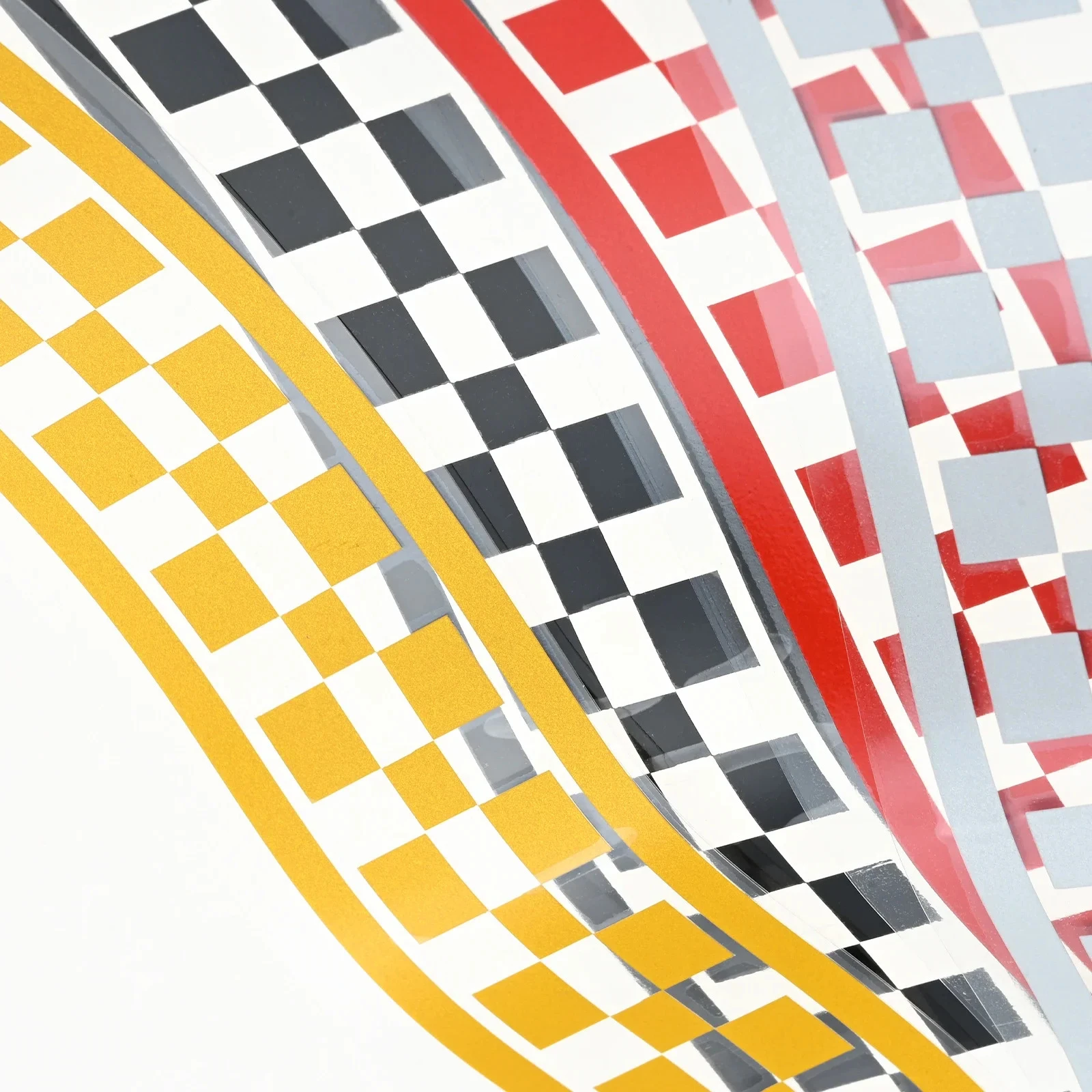 1Pc Motorcycle Checkered Racing Stripes Vinyl Stickers Waterproof Fuel ...