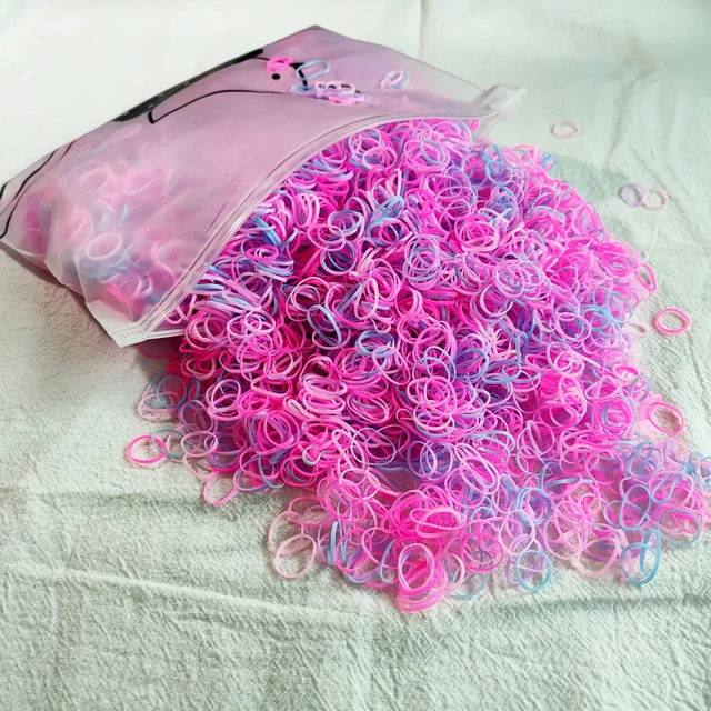 500pcs Girls Colourful Disposable Rubber Band Elastic Hair Bands ...