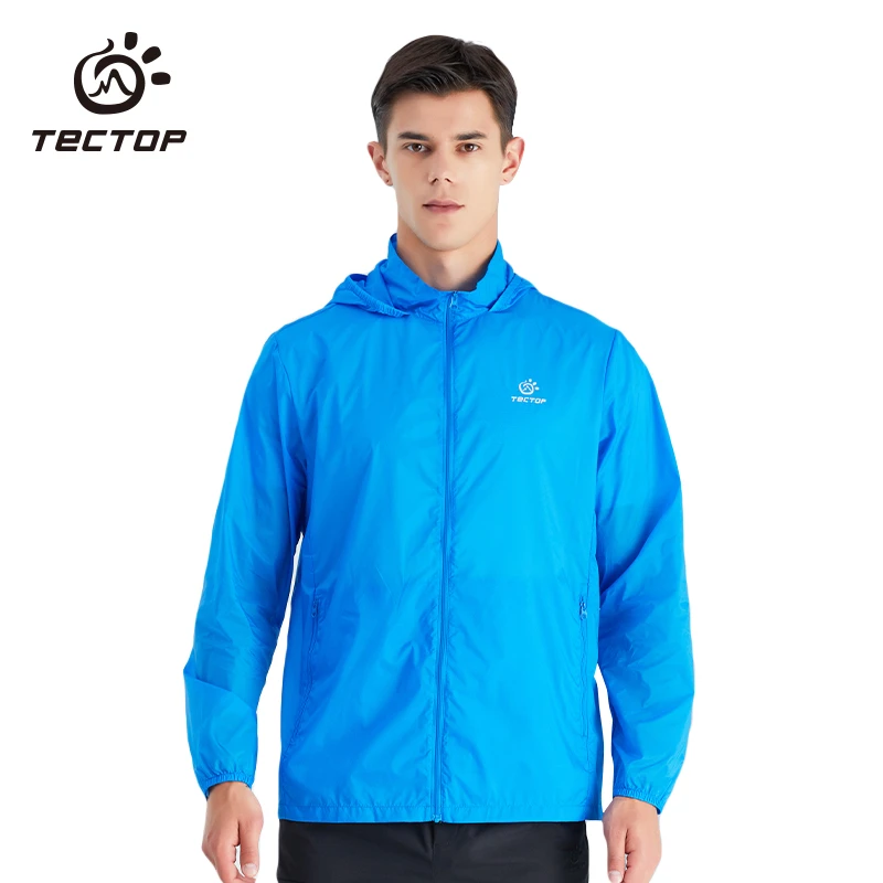 Tectop 남성용 방수 레인 재킷, 빠른 건조 바람막이, 햇빛 차단, 야외 사이클링 코트, 파란색, 여름| | - AliExpress