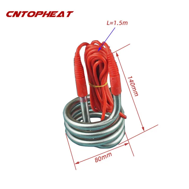 220v 2500w Spiral Submersible Heating Element With 1.5M Wire Immersion ...