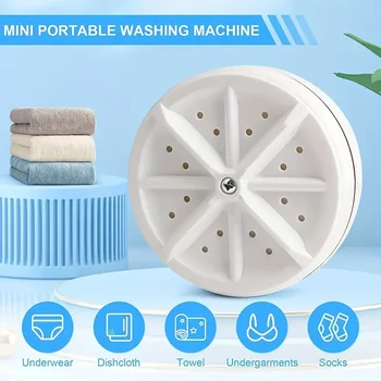 Mini Washing Machine USB Ultrasonic Rotating Turbine Washing Machine ...