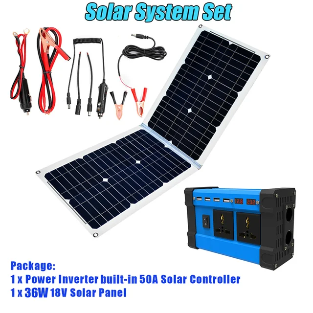 Kit Sistem Panel Surya Inverter Daya Mobil Peak 4000W 12V Hingga 110V ...