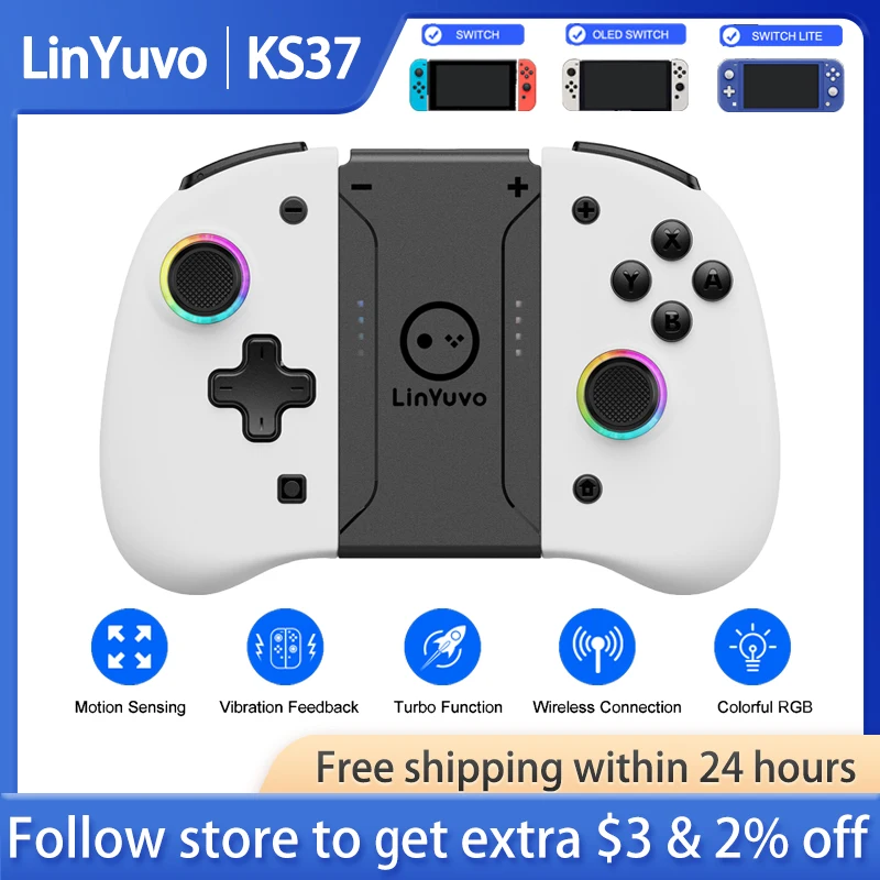 LinYuvo-KS37-Bluetooth-Gamepad-Controlador-De-Jogos-Sem-Fio-6-aixs-Gyro ...