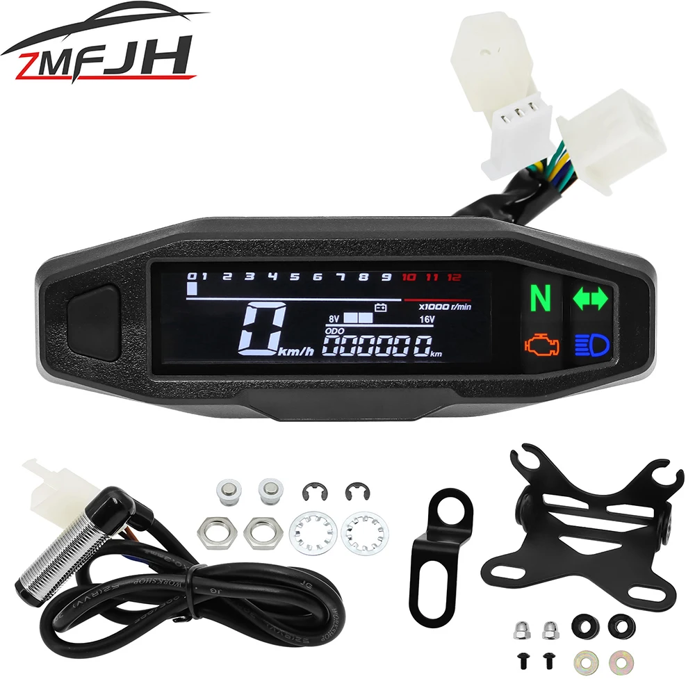 A-New-Universal-Moto-RPM-Tachometer-Speedometer-Speed-Gauge-Tacho-Meter ...