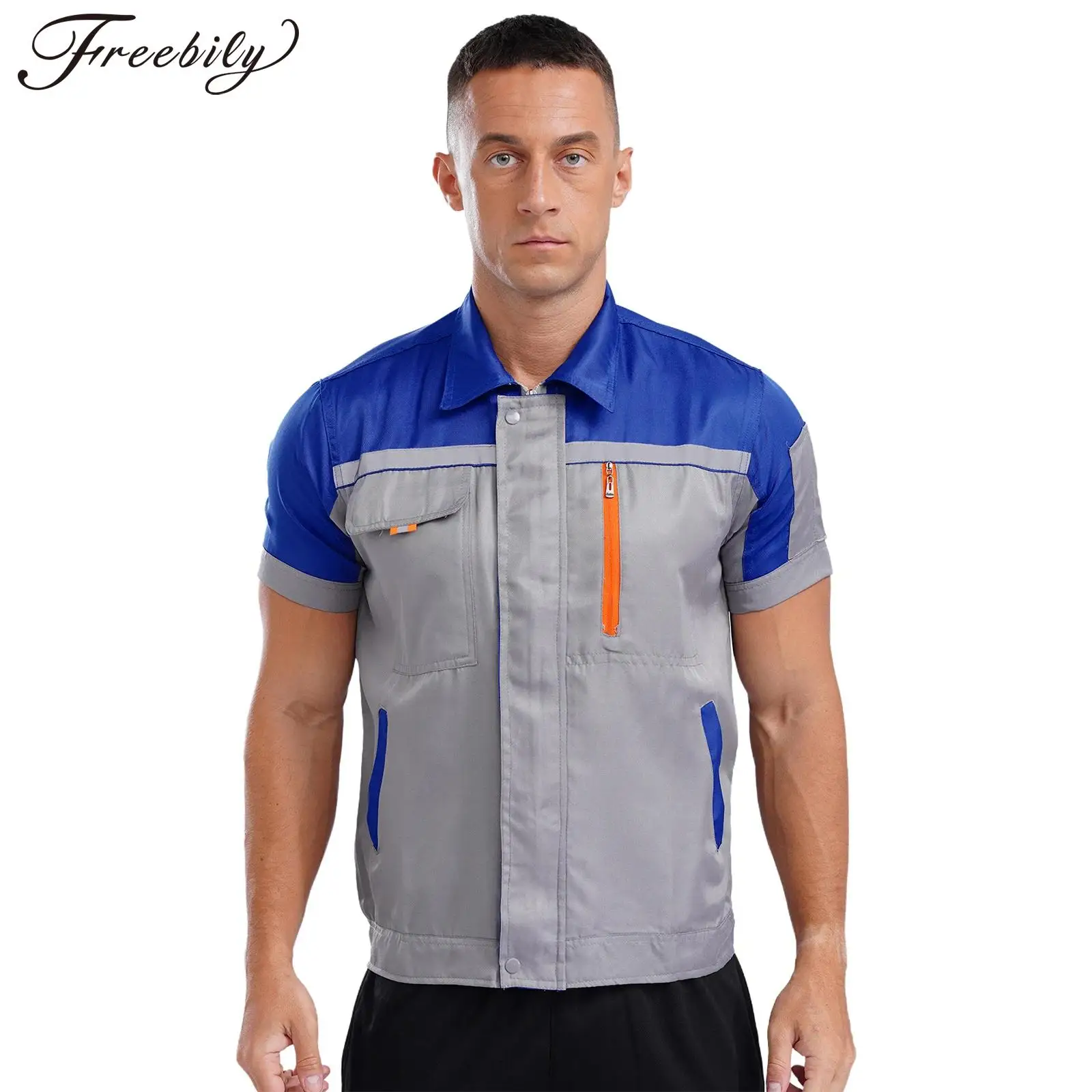 Mens Workshop Shirt Short Sleeve Industrial Uniform T-shirts High ...