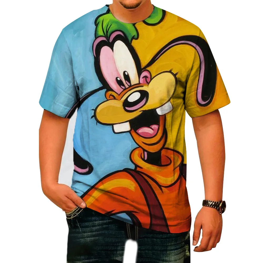 Vintage Men's T-shirt Disney Goofy cartoon print T-shirts Man Summer ...