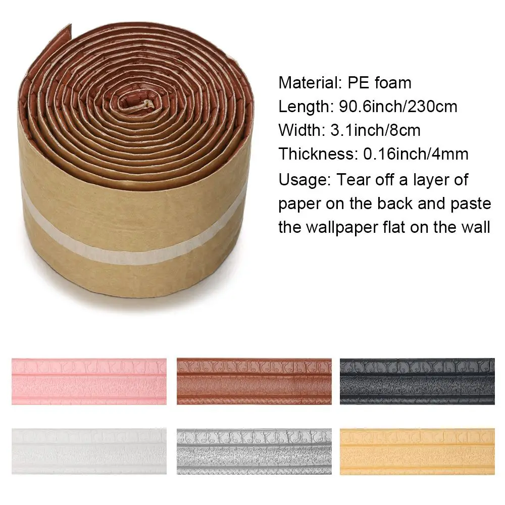 3D-Self-adhesive-Waterproof-Baseboard-Wallpaper-Wall-Molding-Skirting ...