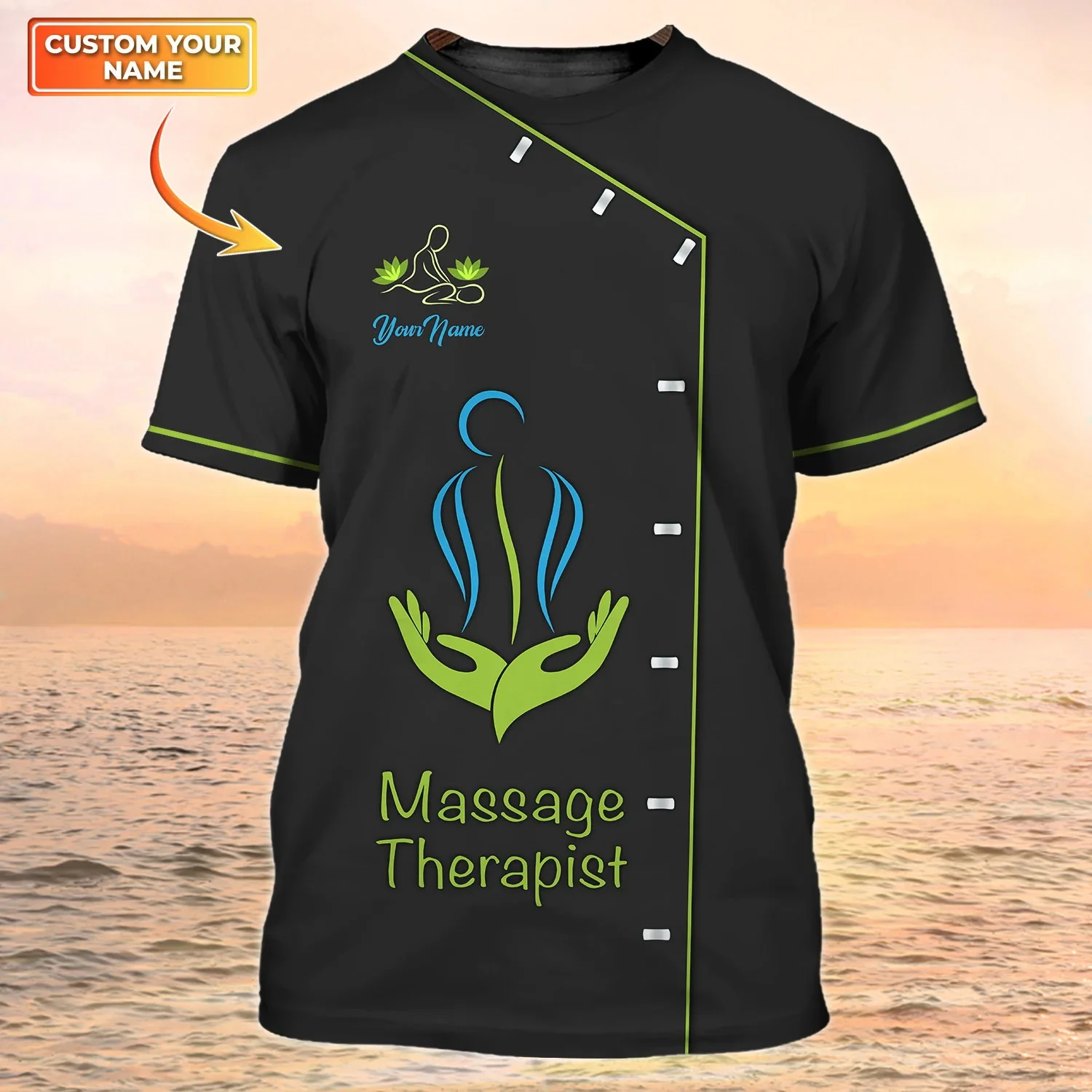 Summer Men's T-shirt Massage Therapist Pesonalized Name 3D Printed t ...