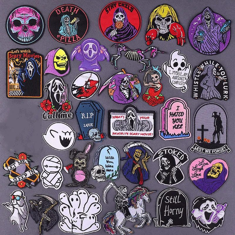 Punk-Ghost-abbigliamento-termoadesivo-Horror-Movie-Patch-Patch-per ...