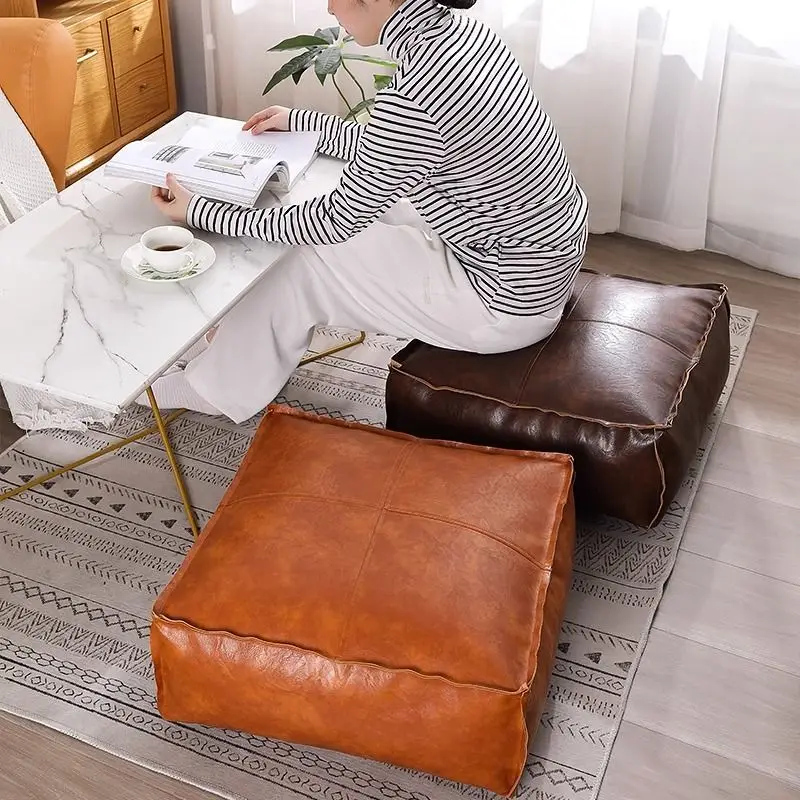 Japanese-Square-Futon-Set-Tatami-High-quality-PU-Leather-Floor-Cushion ...