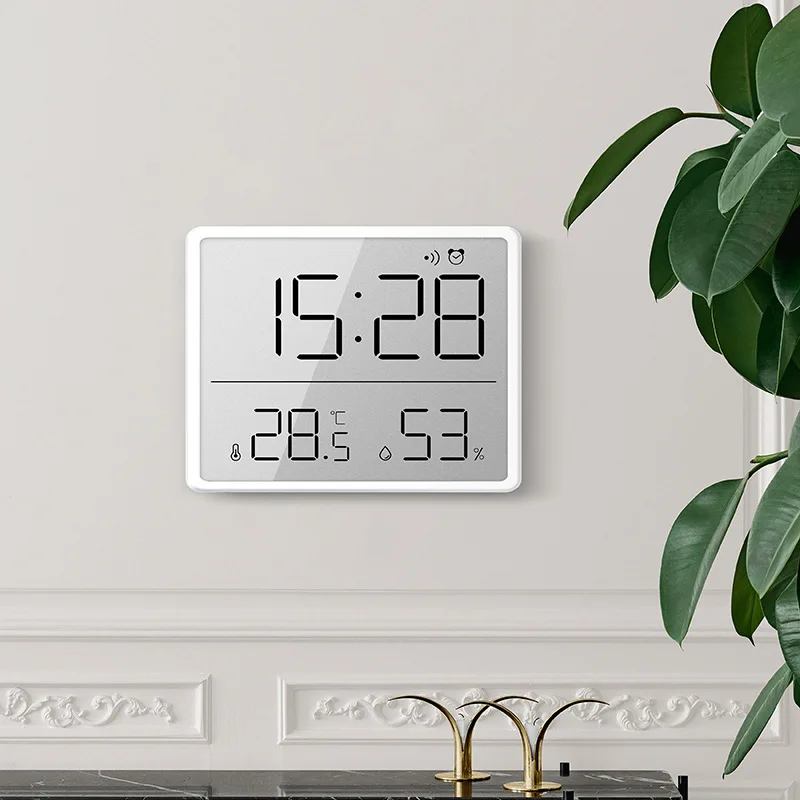 Magnetic-LCD-Digital-Alarm-Clock-Large-Screen-Date-Temperature-Humidity ...