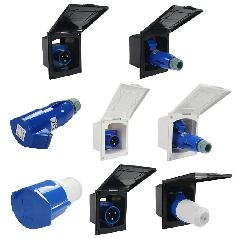 16-32A-External-Flush-Hook-Up-Power-Outlet-Motorhome-Trailer-Flush ...