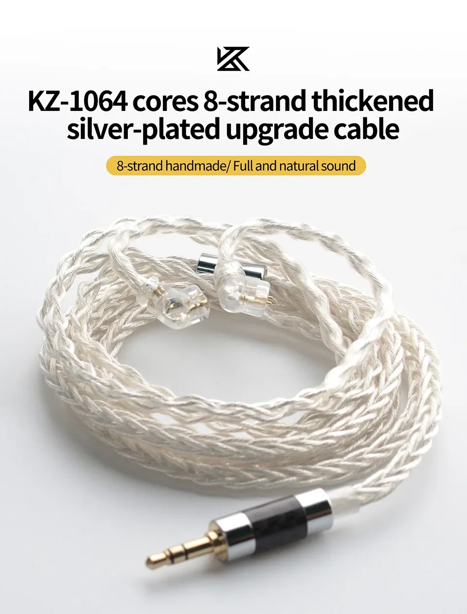 Кабель для наушников KZ 8-жильный посеребренный | AliExpress