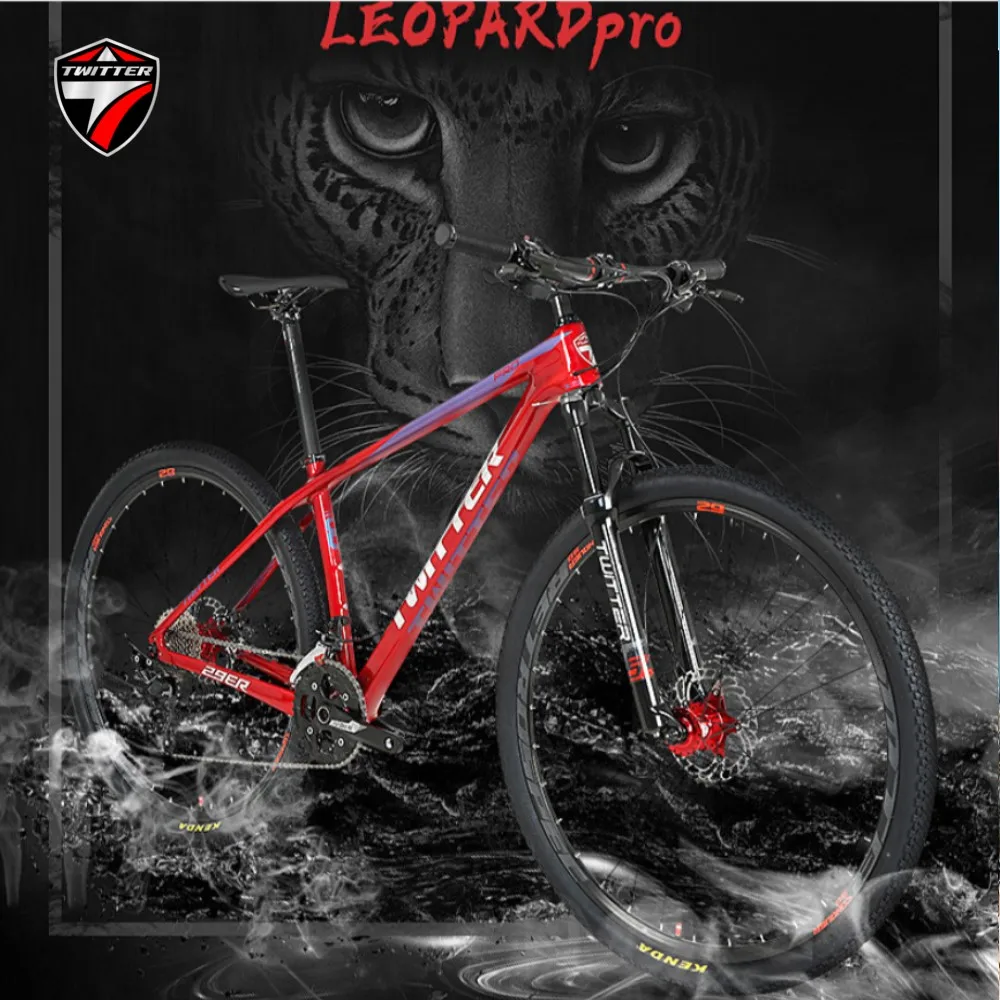 TWITTER Bicicleta de Montaña de fibra de carbono con horquilla de suspensión, LEOPARDpro ALTUS ...