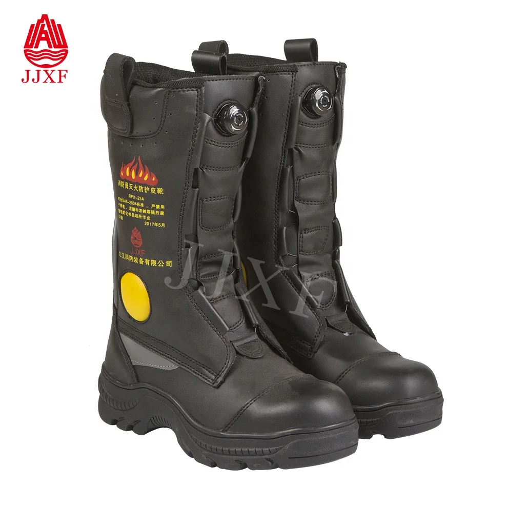Botas de seguridad para bomberos o minería, bota de cuero certificado ...