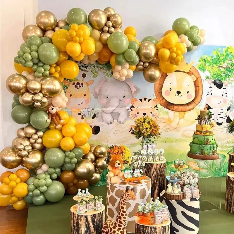 Set-Safari-Park-Jungle-Balloon-Flower-Arch-Set-Suministros-para-fiestas-tem-ticas-tropicales ...