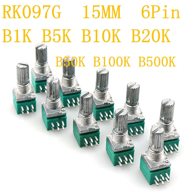 10PCS-100-NEW-RK097G-6Pin-B1K-B5K-B10K-B20K-B50K-B100K-B500K-with-a ...