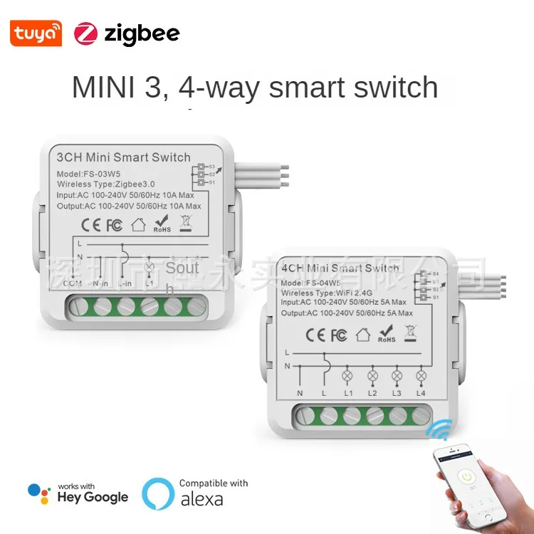 4-way-WiFi-Mini-Circuit-Switch-with-Neutral-Wire-Connection-by-Tuya ...