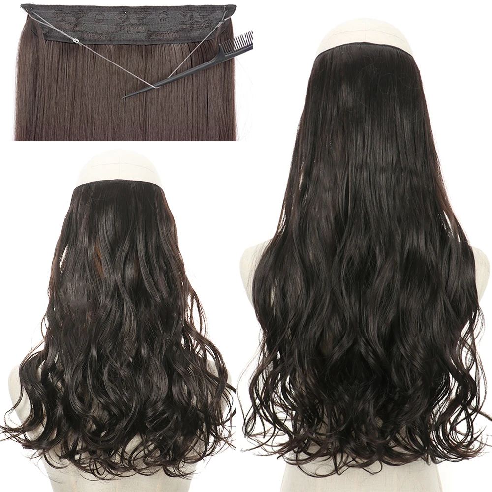 Synthetic-No-Clips-In-Invisible-Wire-Hair-Extension-55-80CM-Natural ...
