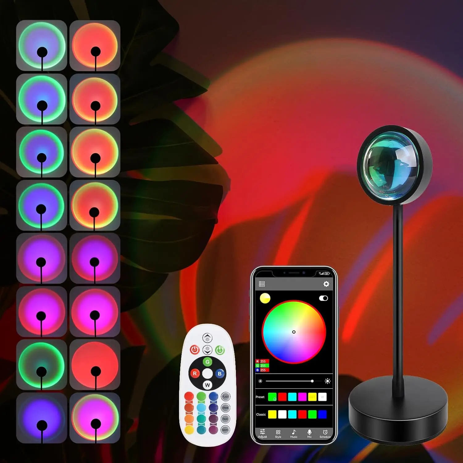 Sunset-Lamp-Rainbow-Atmosphere-Projector-Night-Light-360-Rotation-Led ...