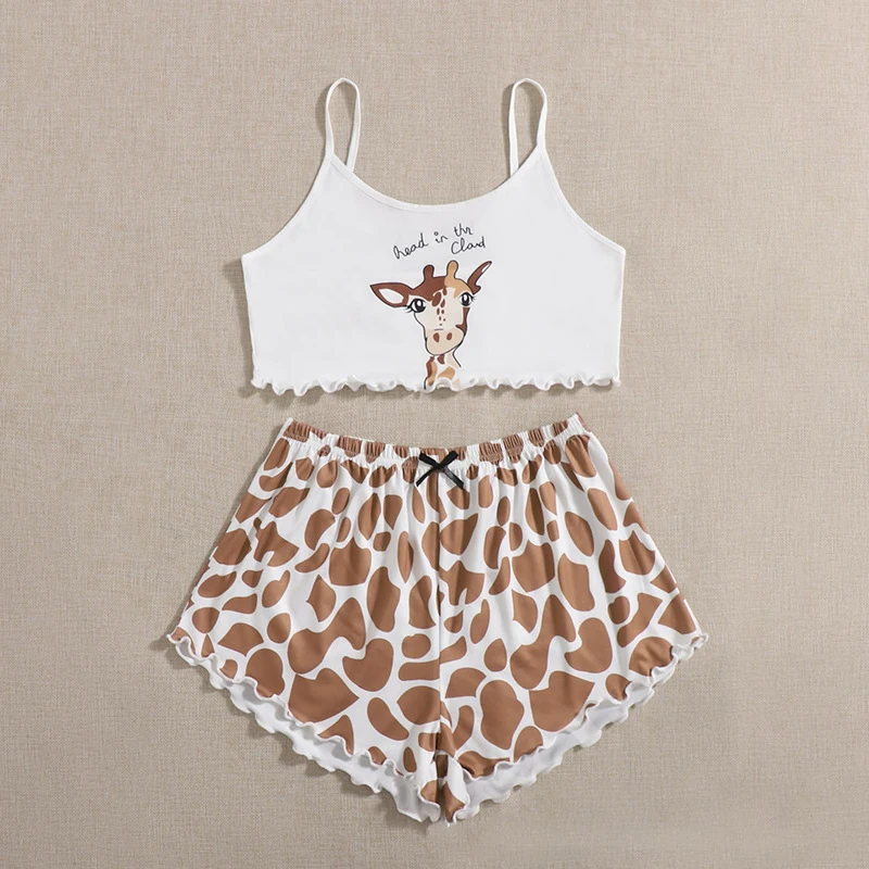 Summer-Women-s-Sleepwear-Cute-Cartoon-Print-Short-Set-Pajamas-for-Women ...