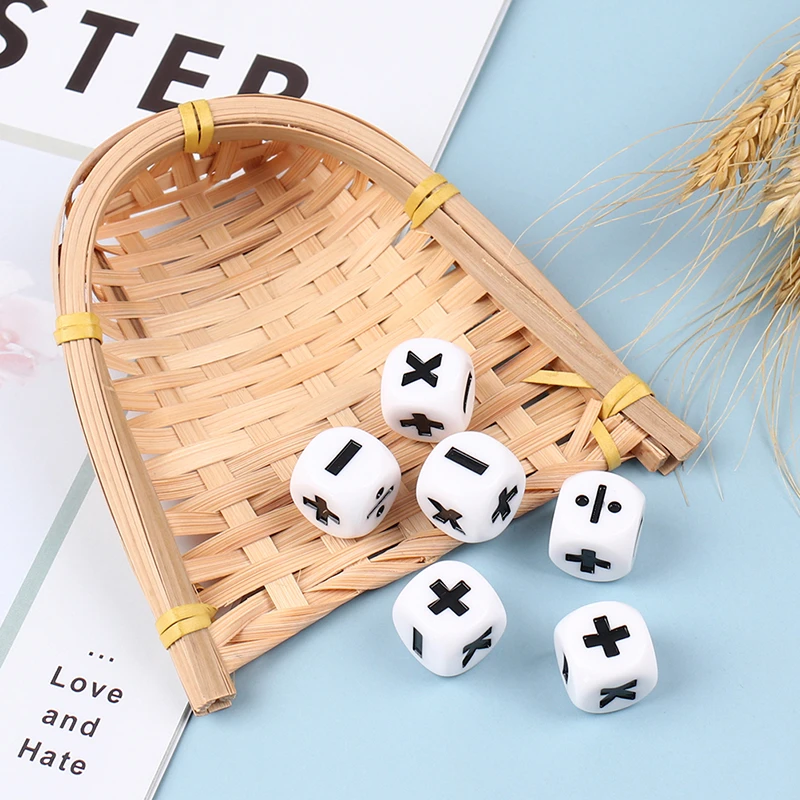 6Pcs Resin Addition Subtraction Multiplication Division Symbol Dice ...