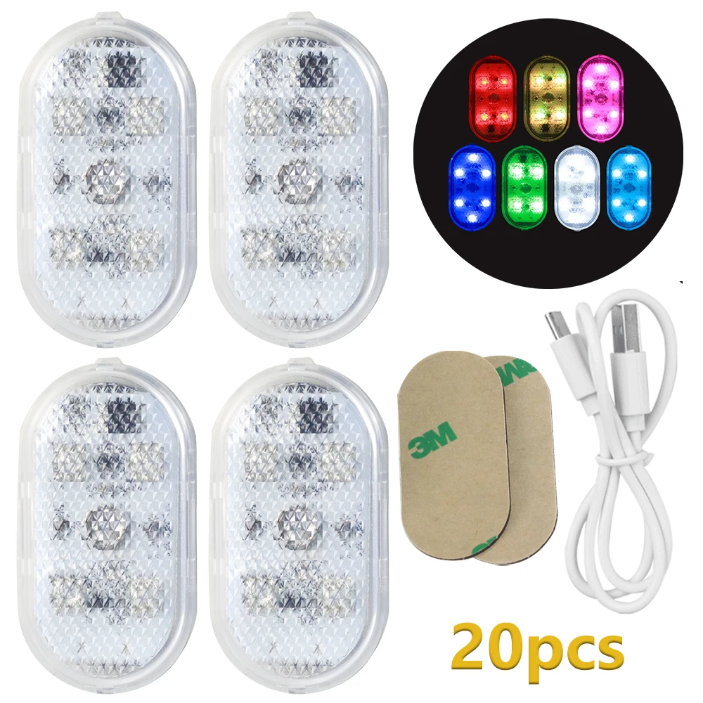 20pcs Wireless Adhesive Touch Sensor Led Ambient Lights Car Interior ...