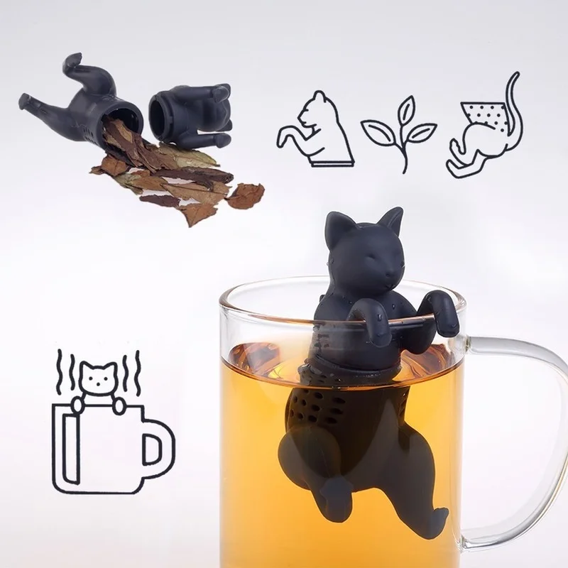 Cat-Silicone-Tea-Infuser-Filter-Reusable-Silicone-Animal-Tea-Bag-Coffee ...