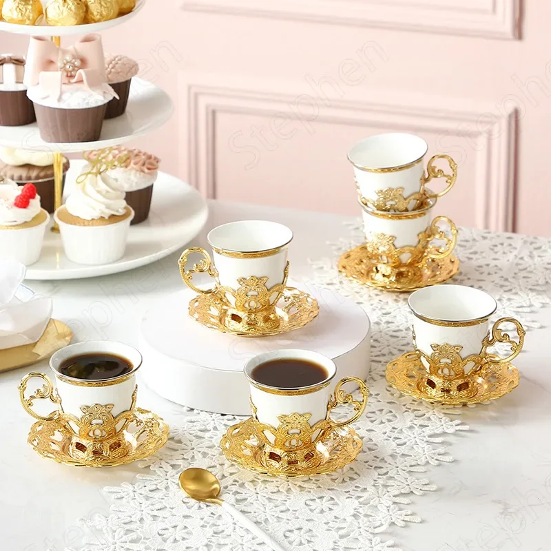 Golden-Border-Turkish-Coffee-Cups-European-Classical-Plating-Ceramic ...