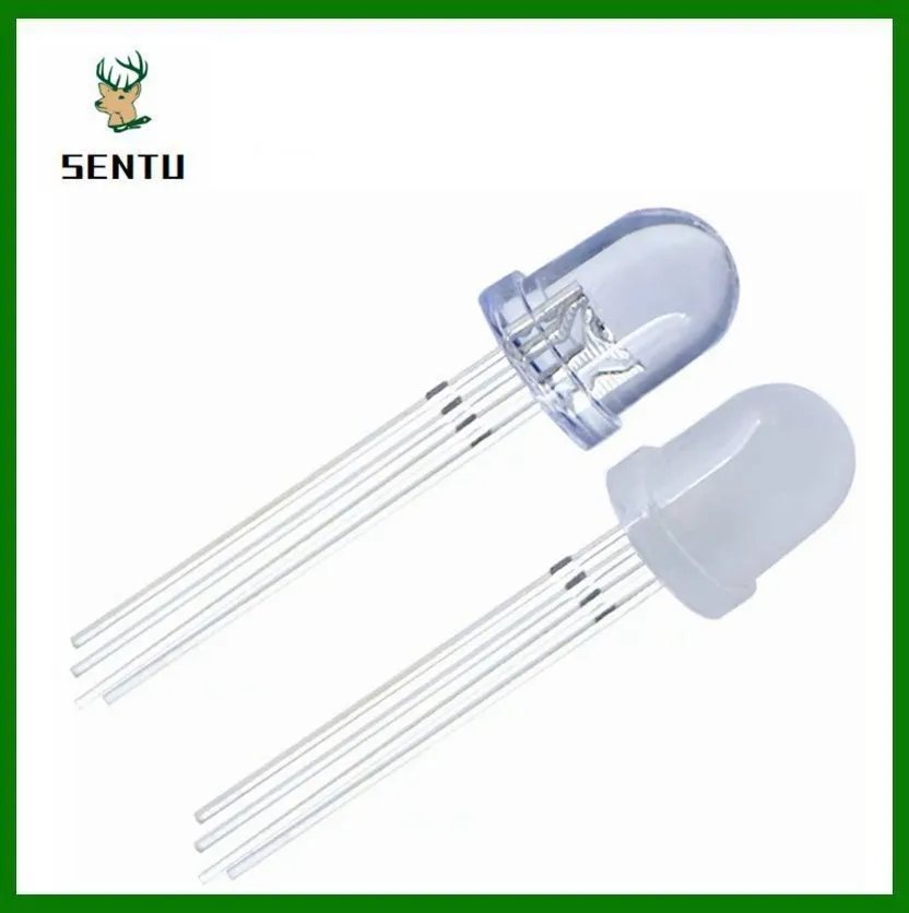 10pcs-10mm-4pins-full-color-RGB-LED-Common-Anode-Cathode-Transparent ...