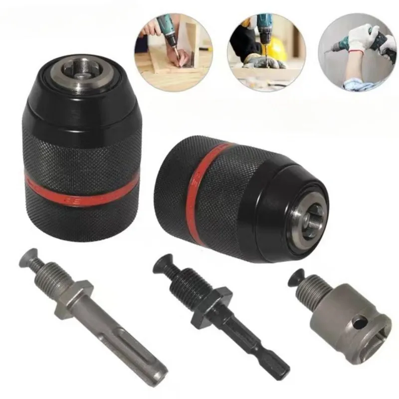 2-13mm-Keyless-Threaded-Metal-Drill-Chuck-Hex-Shank-SDS-Square-Quick ...